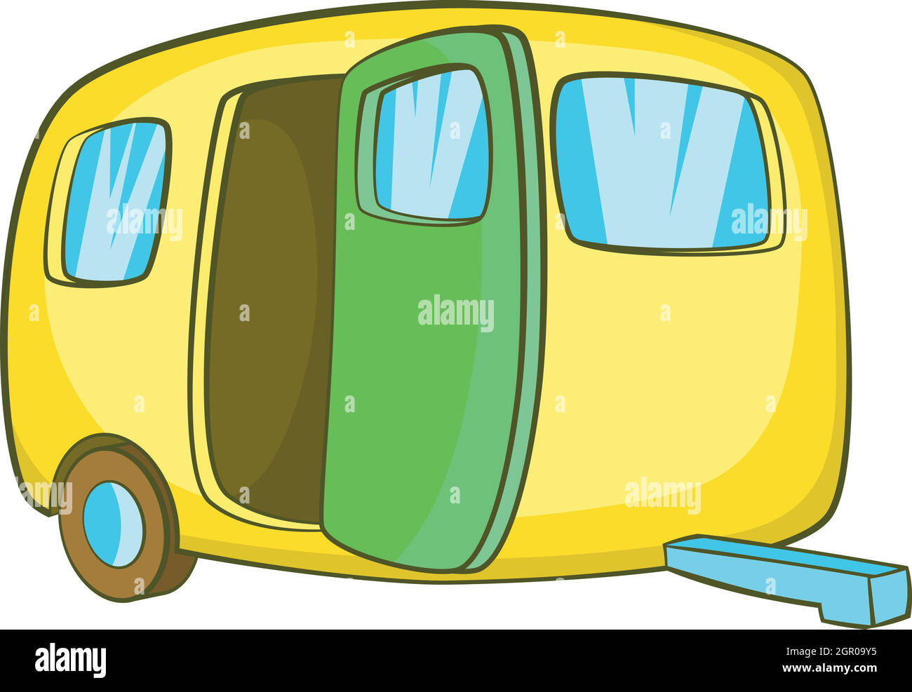 Yelllow camping trailer icon, cartoon style Stock Vector Image & Art ...