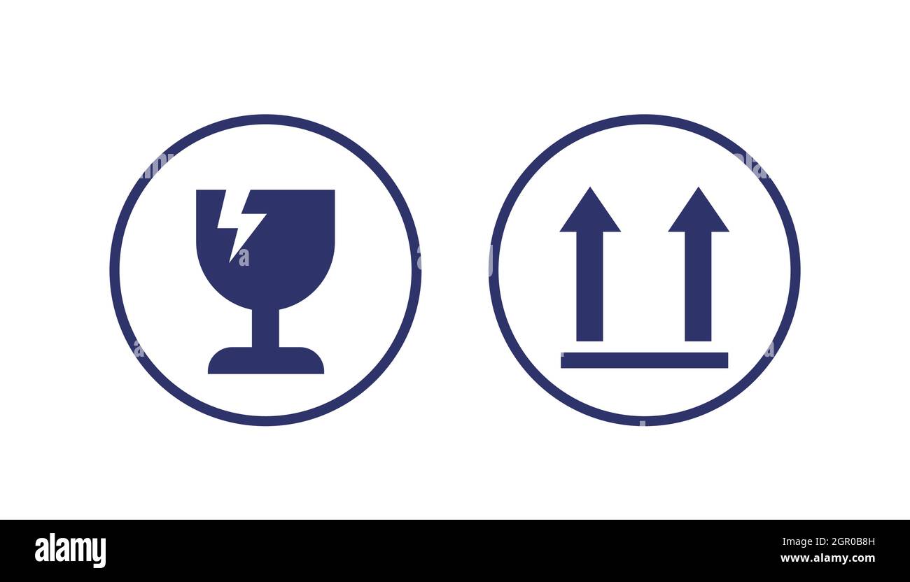 fragile symbols, vector icons on white Stock Vector Image & Art - Alamy