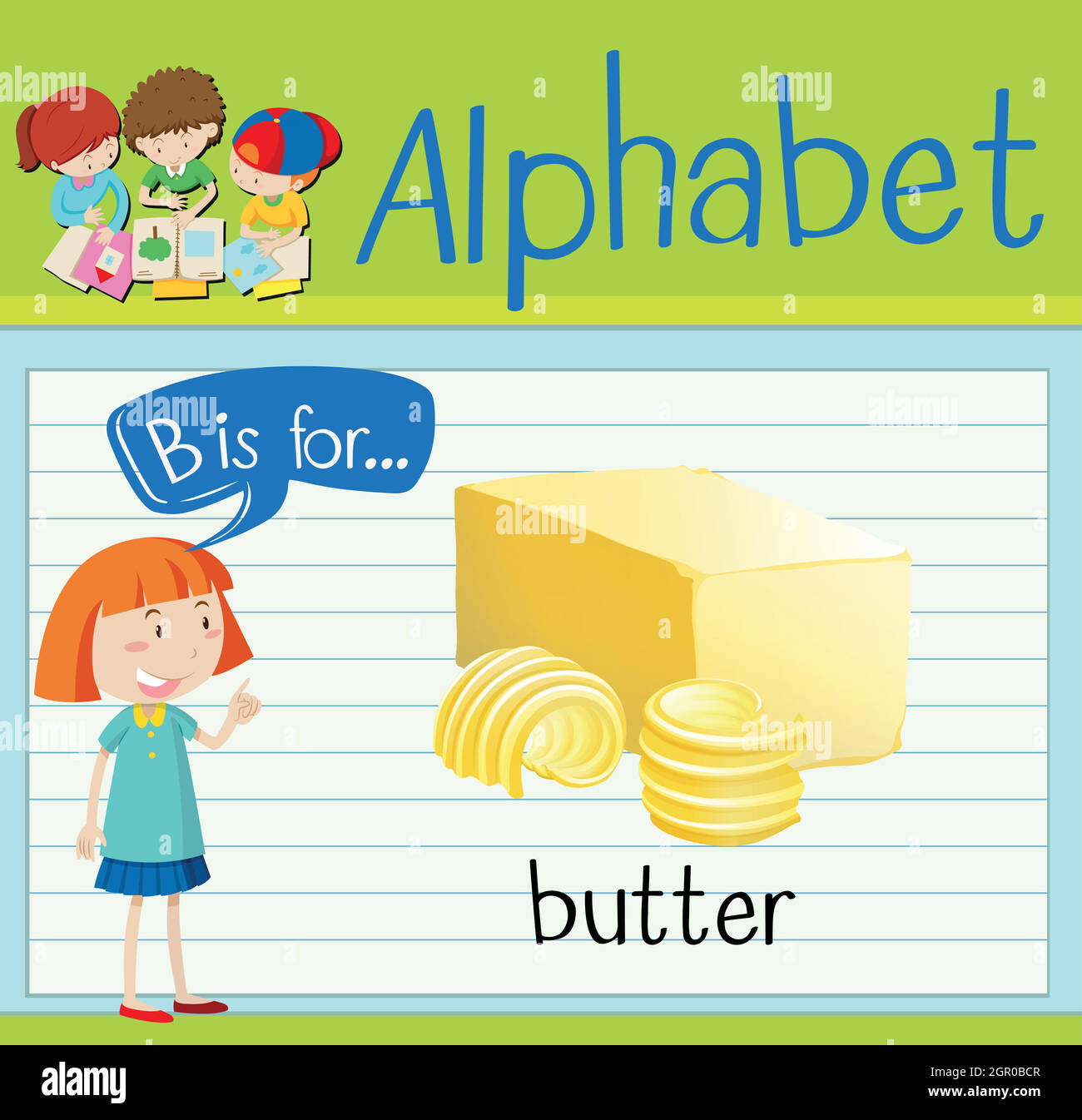 Flashcard letter B is for butter Stock Vector Image & Art - Alamy