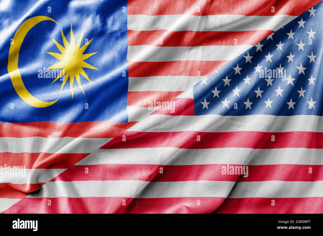 Mixed USA and Malaysia flag, three dimensional render Stock Photo - Alamy
