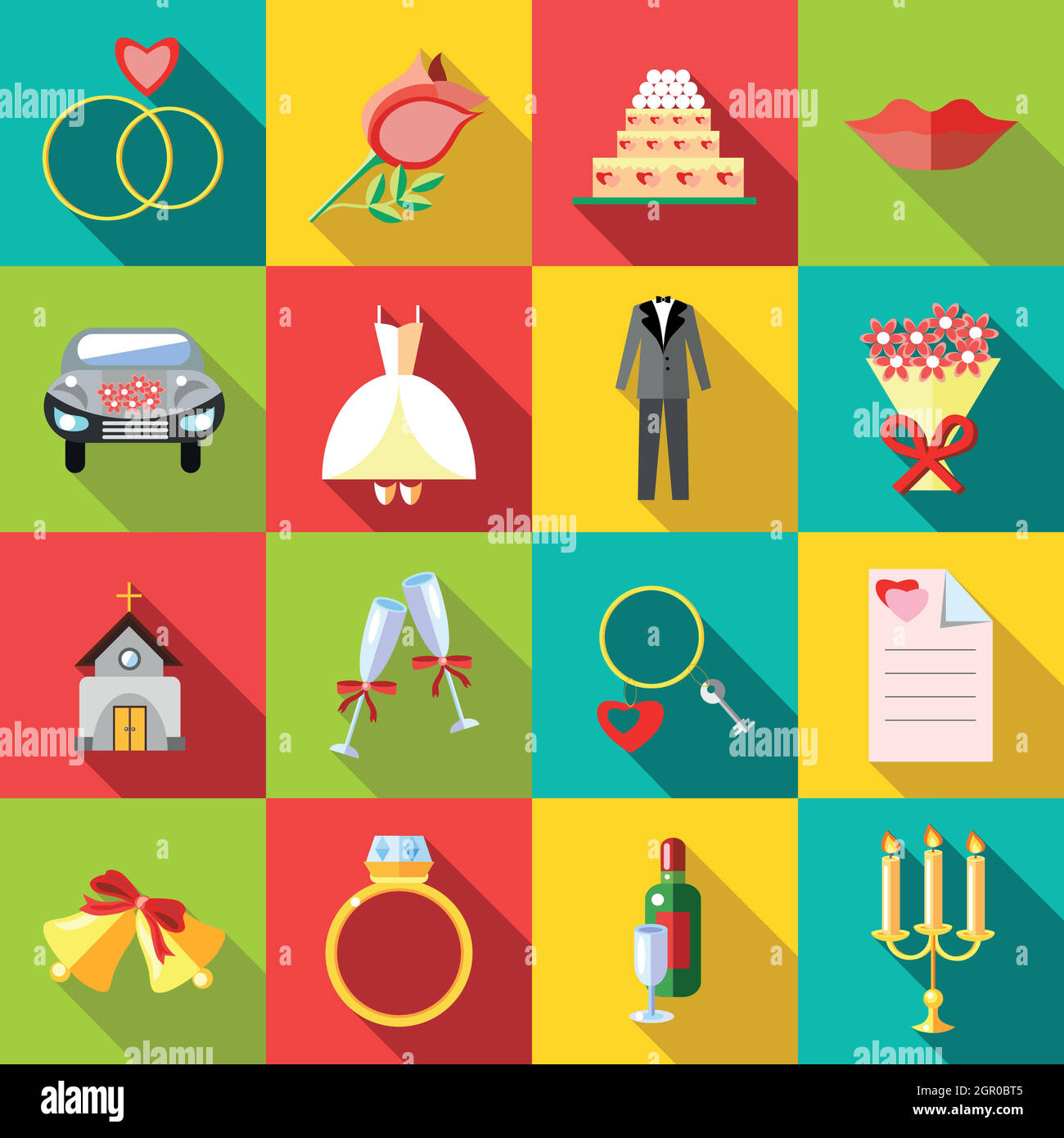 Wedding icons set, flat style Stock Vector Image & Art - Alamy