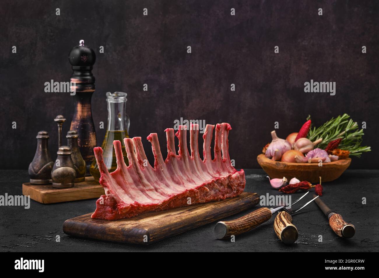 Raw frenched rack of lamb hi-res stock photography and images - Alamy