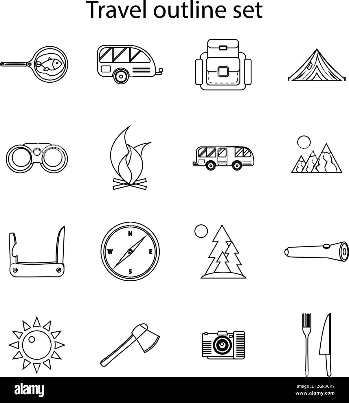 Travel icons set, outline style Stock Vector Image & Art - Alamy