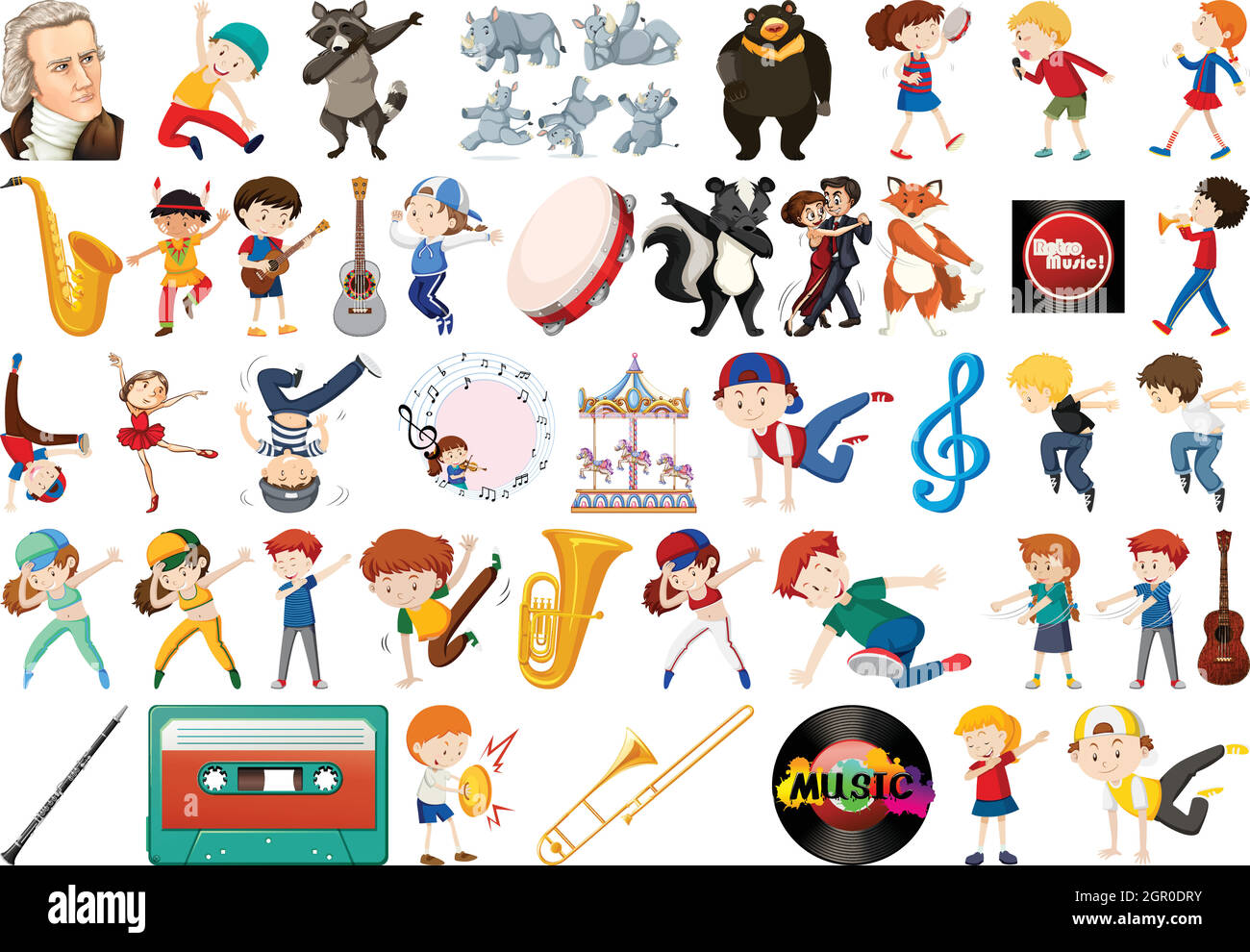 Set of musical objects and danceing Stock Vector Image & Art - Alamy