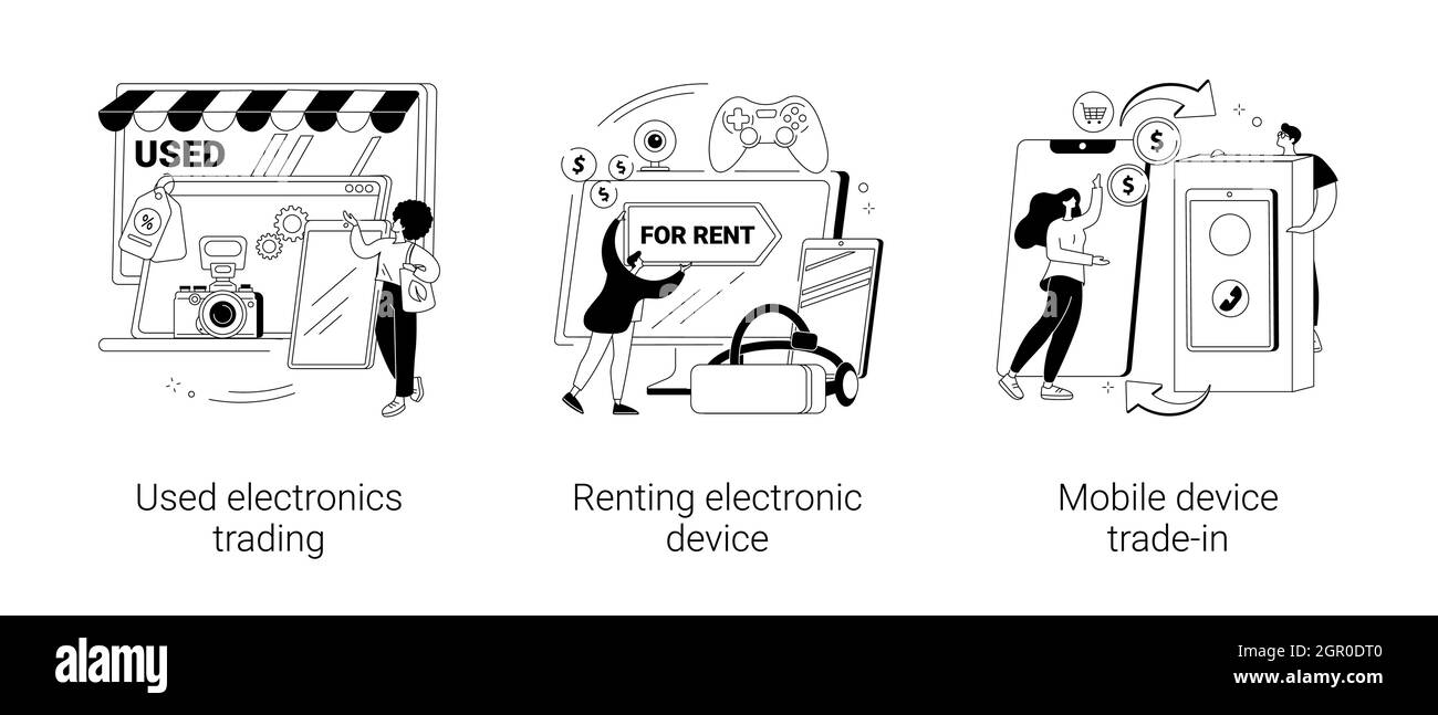 Electronics trade market abstract concept vector illustrations Stock ...