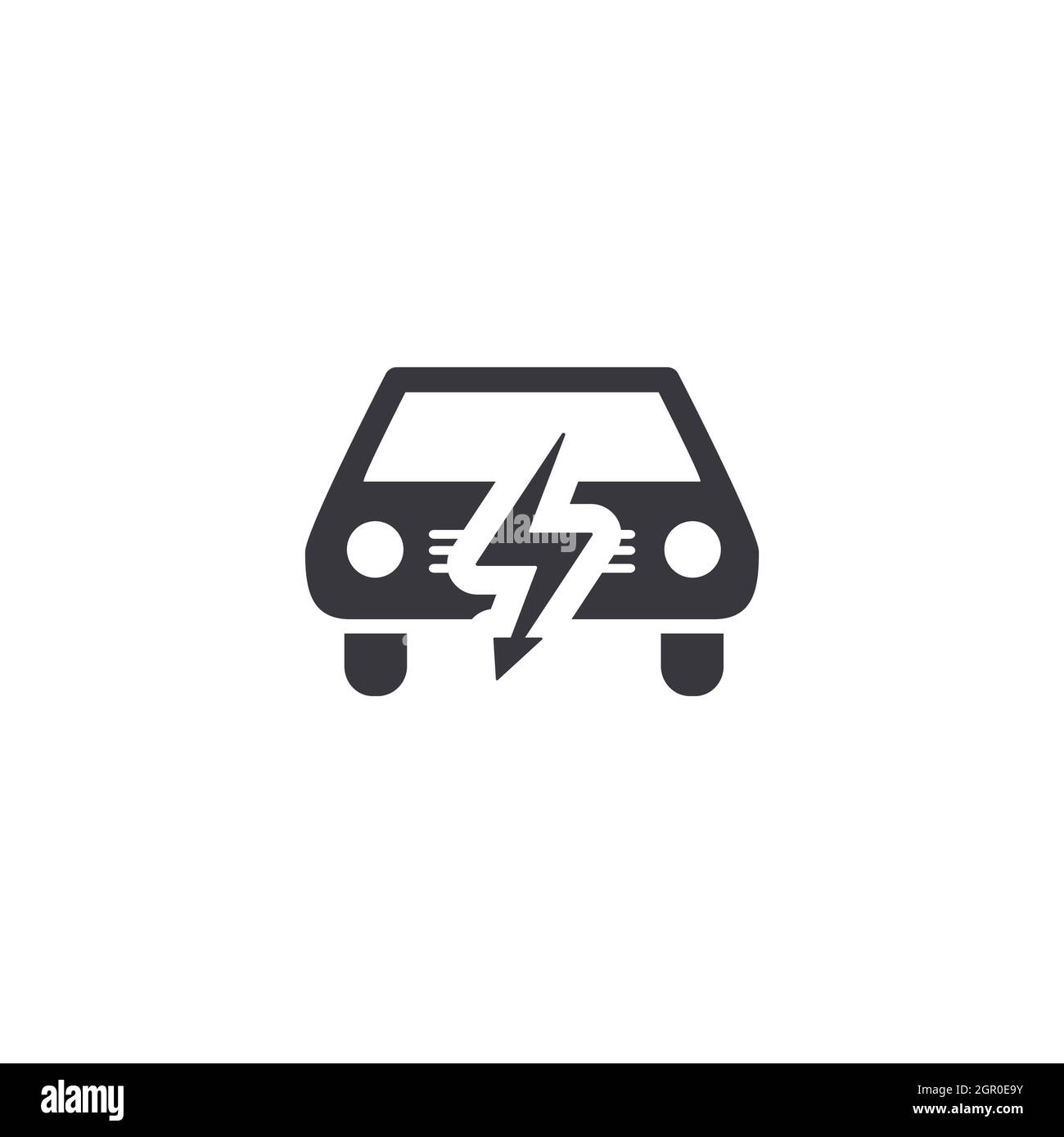 Electric car front view Stock Vector Images - Alamy