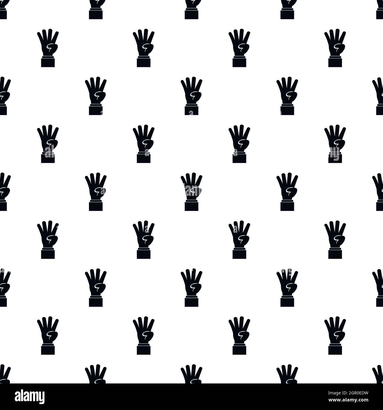 Hand gesture four fingers pattern, simple style Stock Vector Image ...