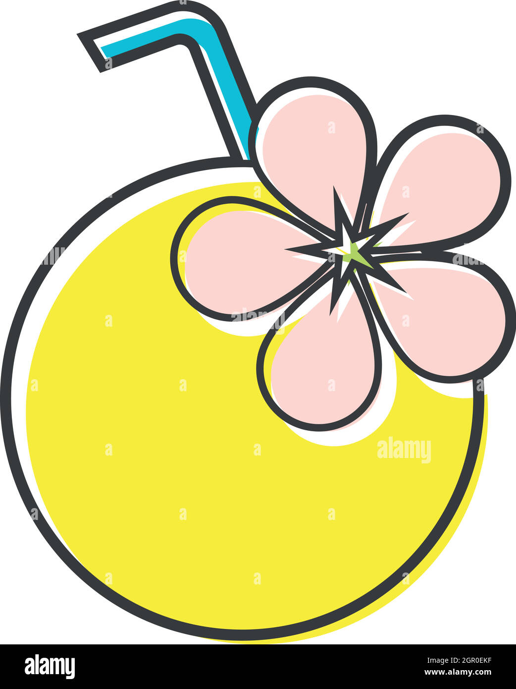 Coconut cocktail icon, flat style Stock Vector Image & Art - Alamy