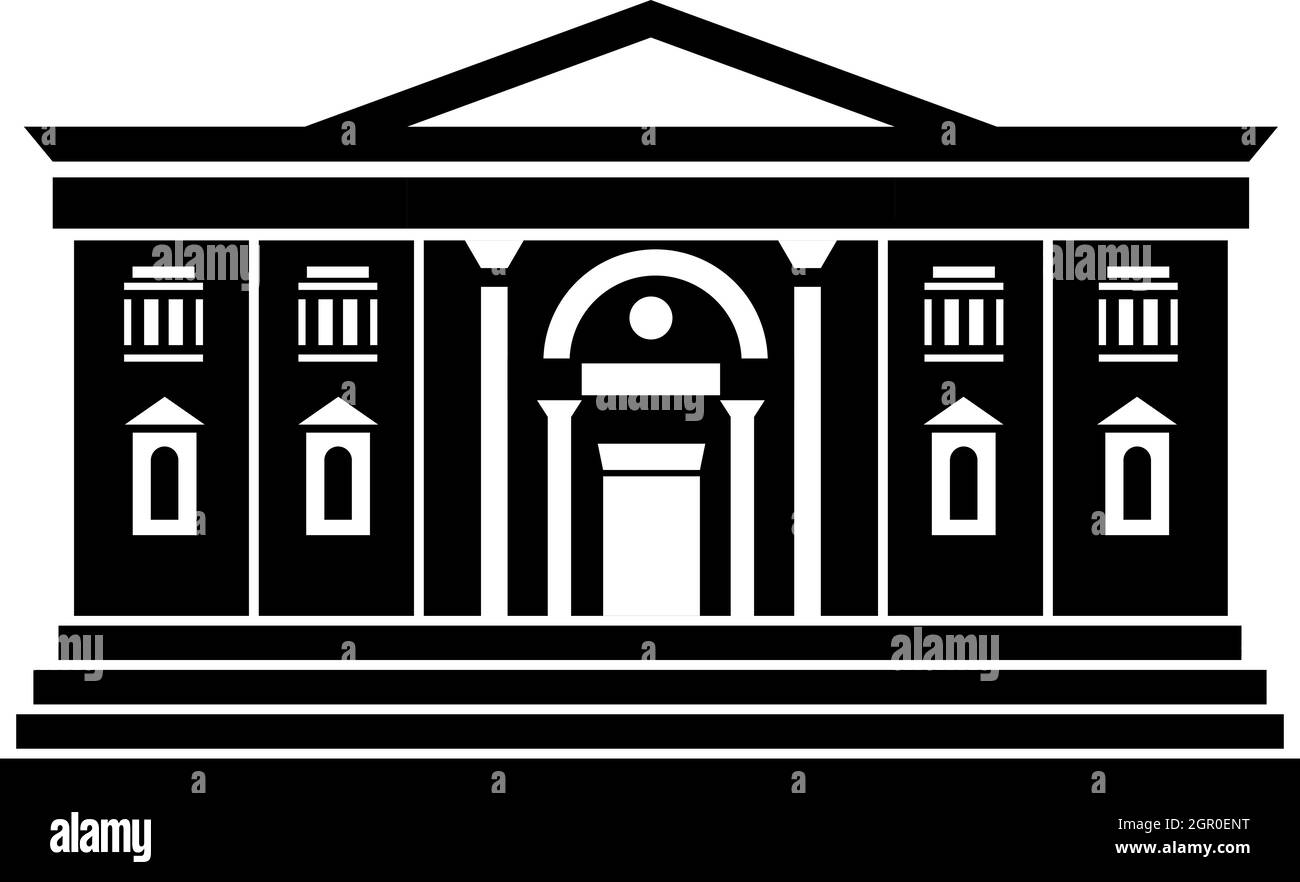 Two storey public building icon, simple style Stock Vector Image & Art ...