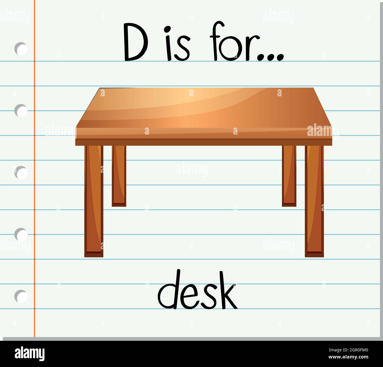 Flashcard letter D is for desk Stock Vector Image & Art - Alamy