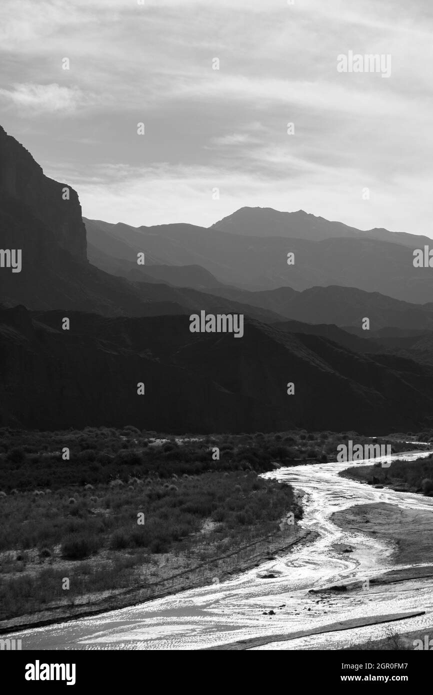 Mountain river water background Black and White Stock Photos & Images ...