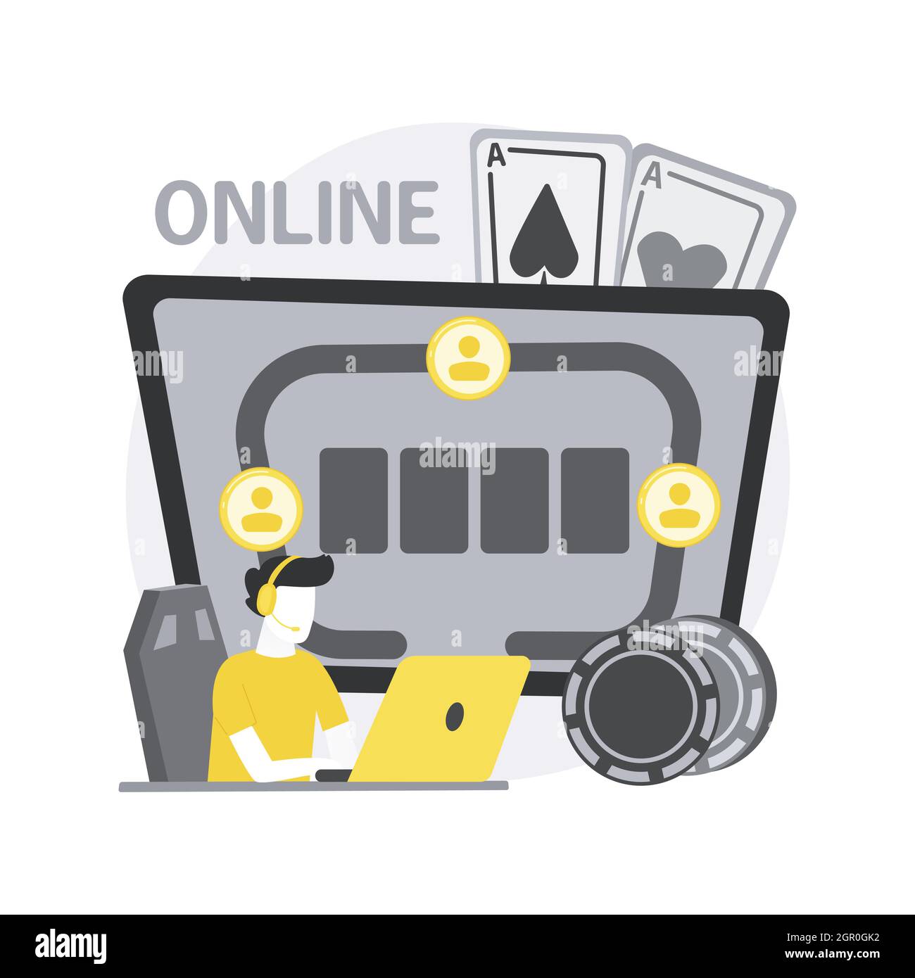 Online poker abstract concept vector illustration Stock Vector Image ...