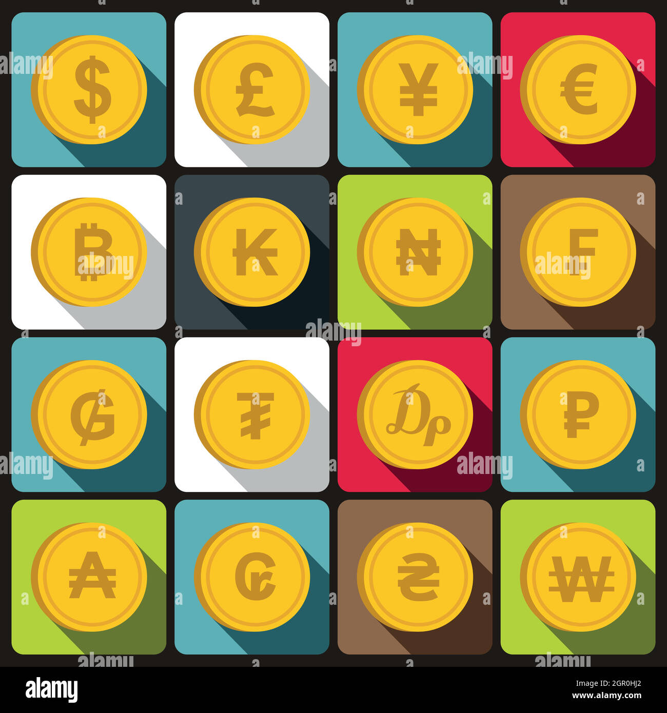 Currency from different countries icons set Stock Vector Image & Art ...