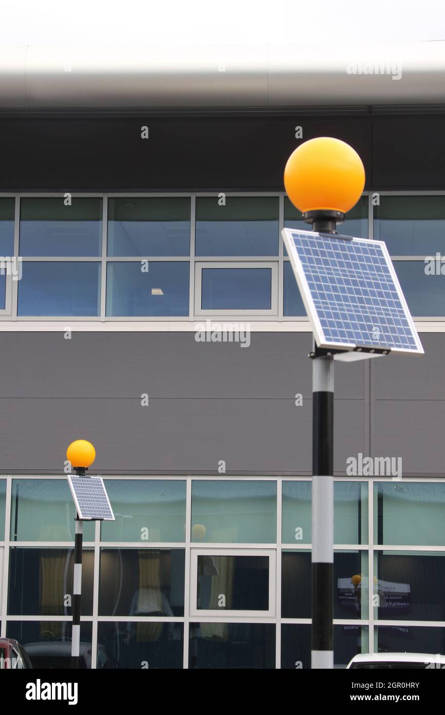 Solar Powered Belisha Beacon on industrial estate Stock Photo - Alamy