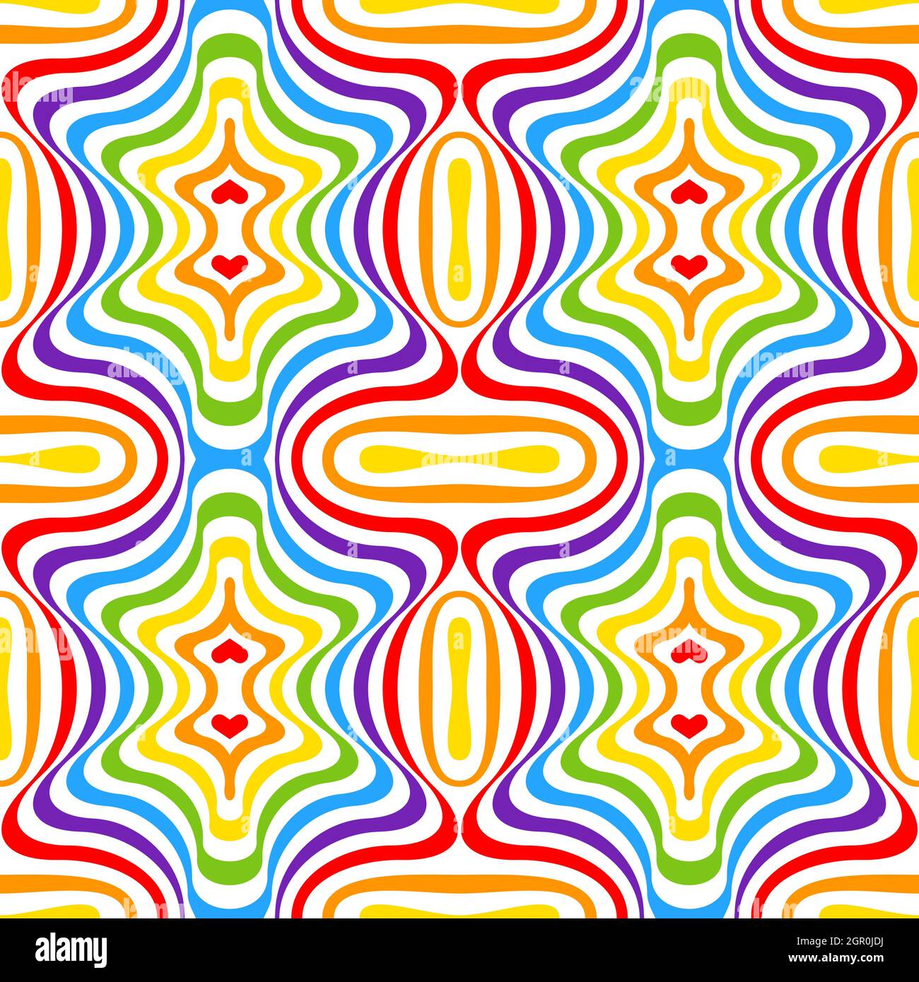 Rainbow opt art background. Seamless vector pattern. LGBT colors ...