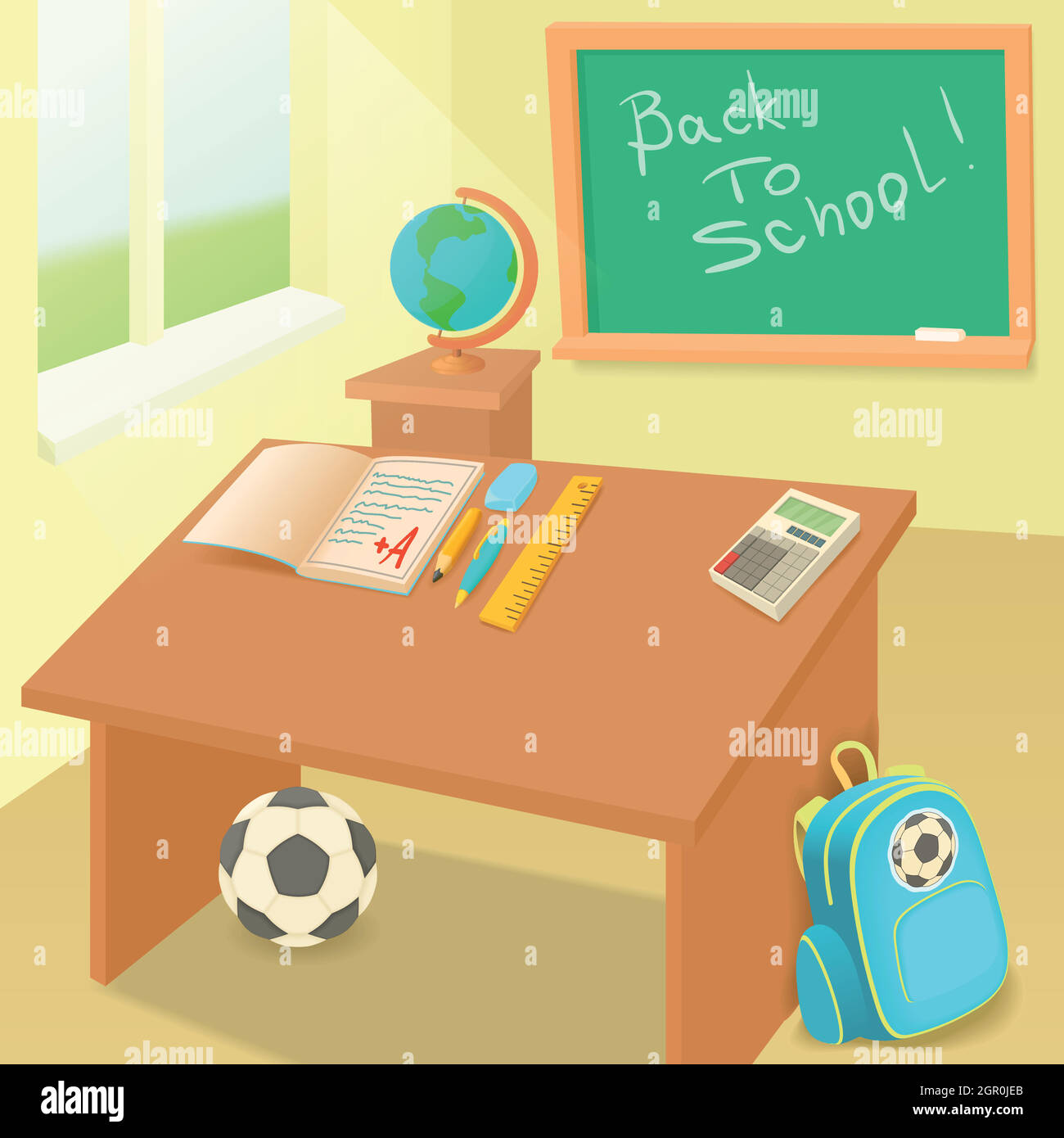 School classroom in cartoon style Stock Vector Image & Art - Alamy