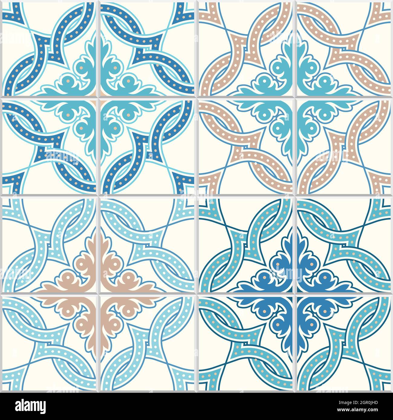 Portuguese tiles, Quatrefoil vector pattern. Tangled modern pattern ...