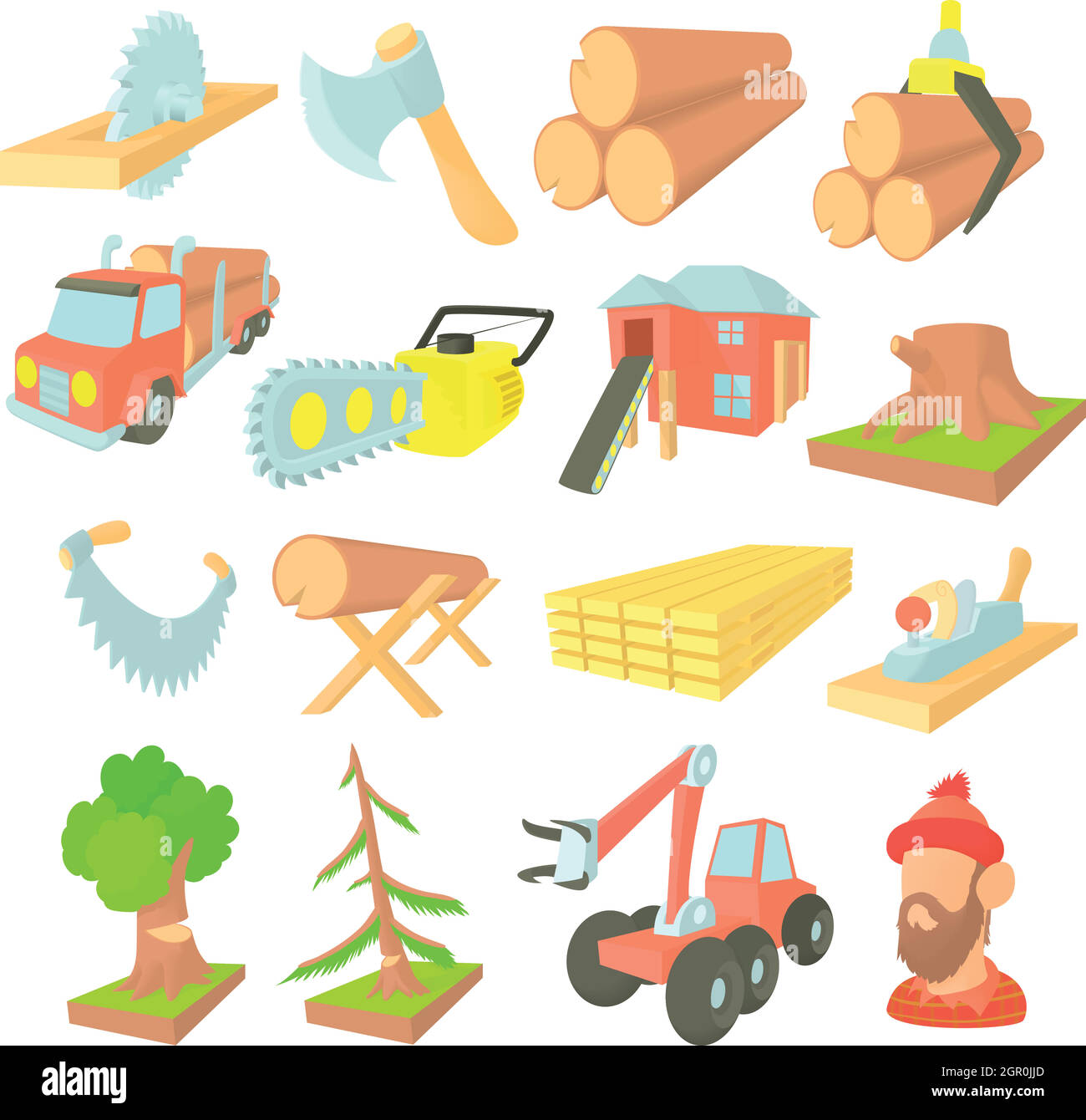 Collection timber truck cartoon hi-res stock photography and images - Alamy