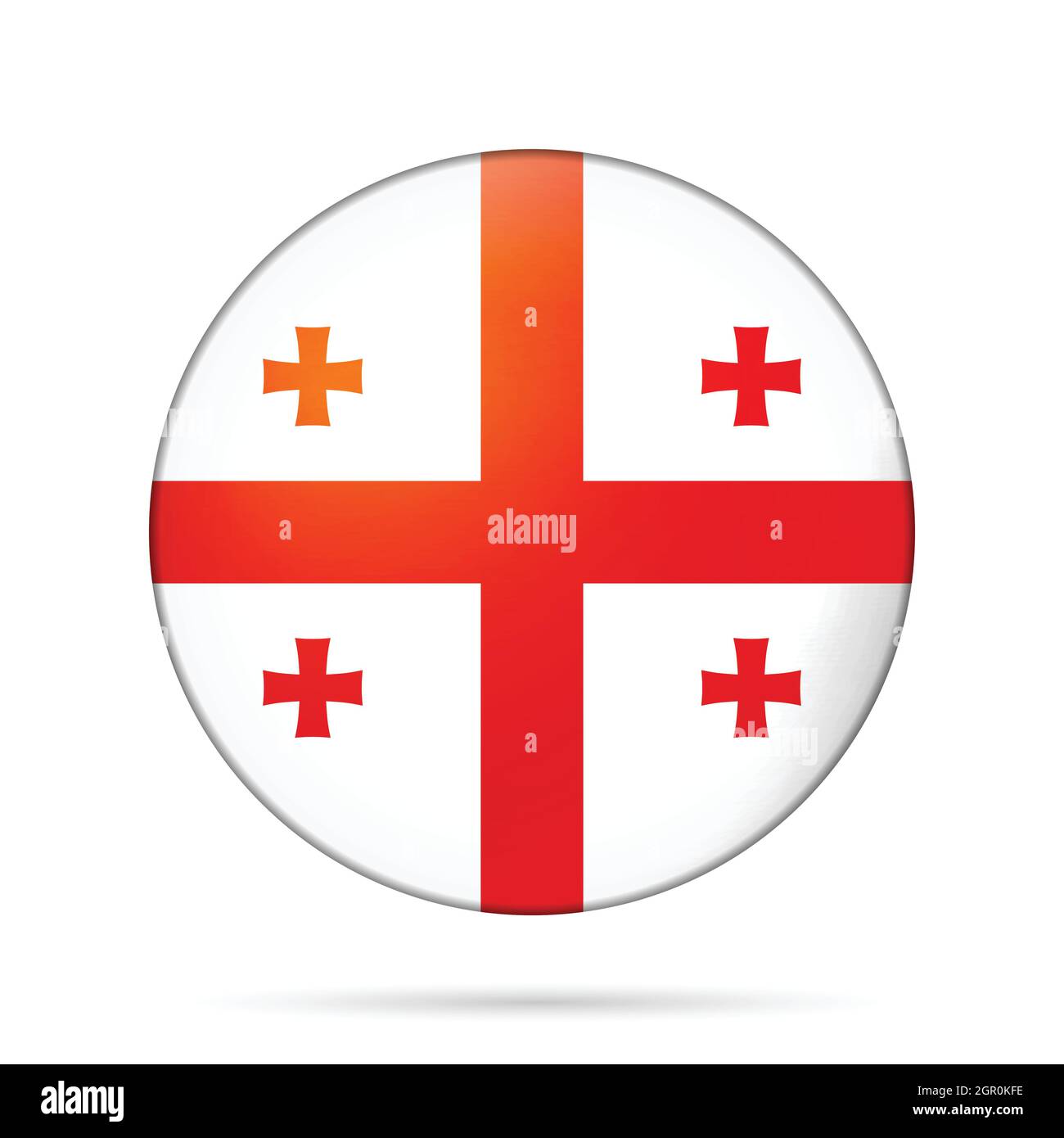 Glass light ball with flag of Georgia. Round sphere, template icon ...