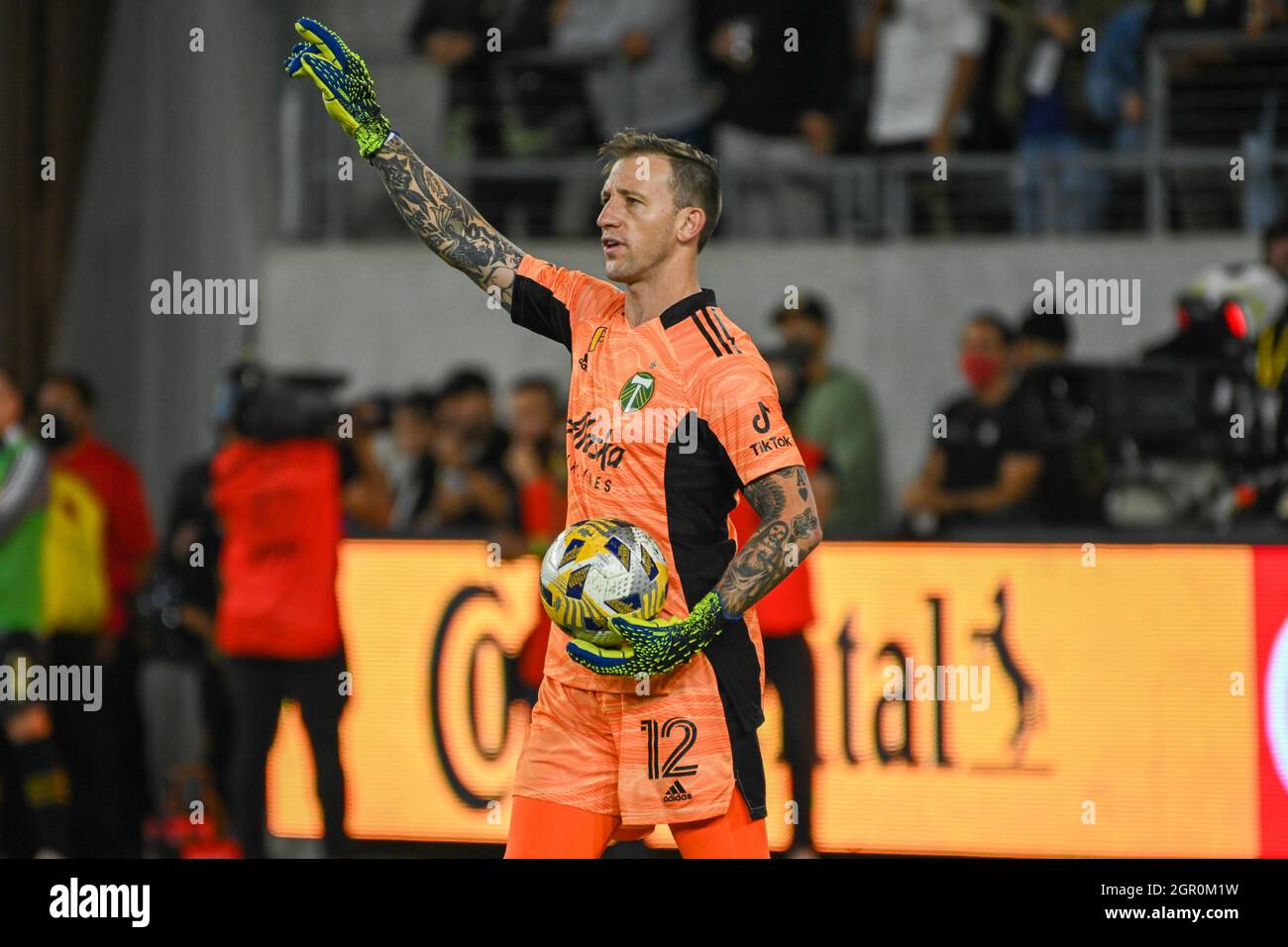 Portland Timbers goalkeeper Steve Clark (12) during a MLS soccer game ...
