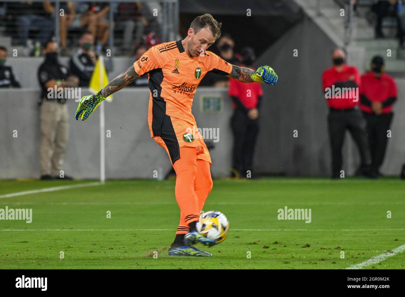 Portland Timbers goalkeeper Steve Clark (12) during a MLS soccer game ...