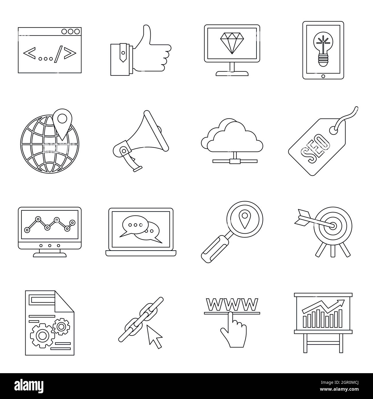 Marketing outline icons Cut Out Stock Images & Pictures - Alamy