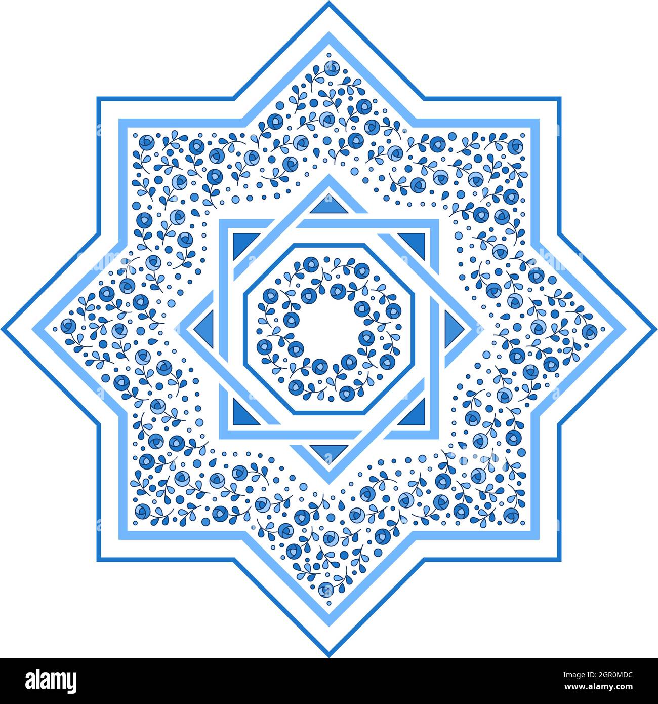 Patterned floor tile. Moroccan pattern design. Eight-ray star shape ...