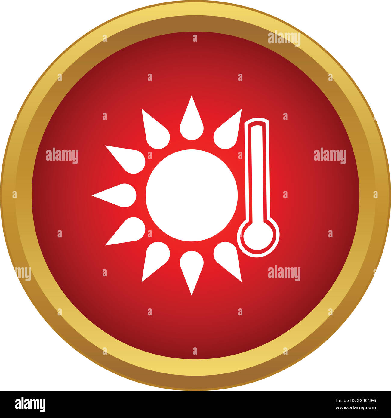 Thermometer with sun icon, simple style Stock Vector Image & Art - Alamy