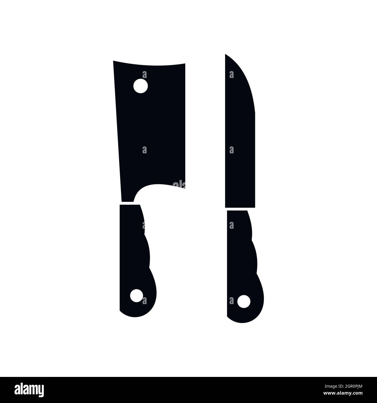 Kitchen knife and meat knife icon, simple style Stock Vector Image ...