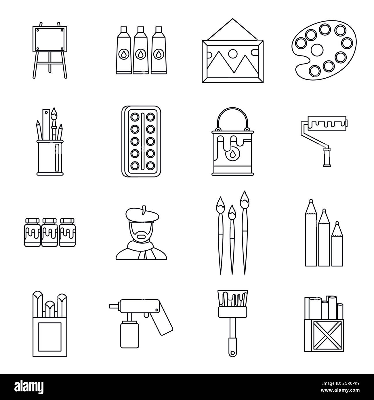 Painting icons outline hi-res stock photography and images - Alamy