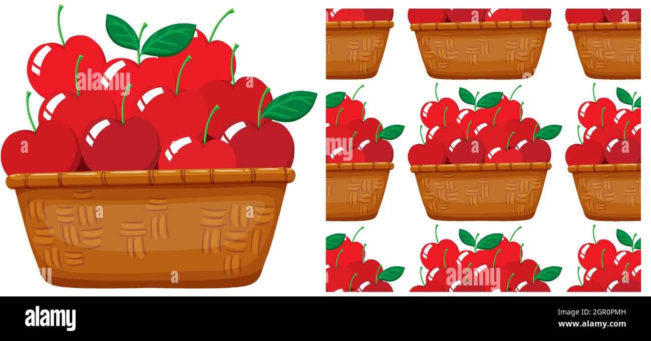 Seamless pattern apples Stock Vector Images - Alamy