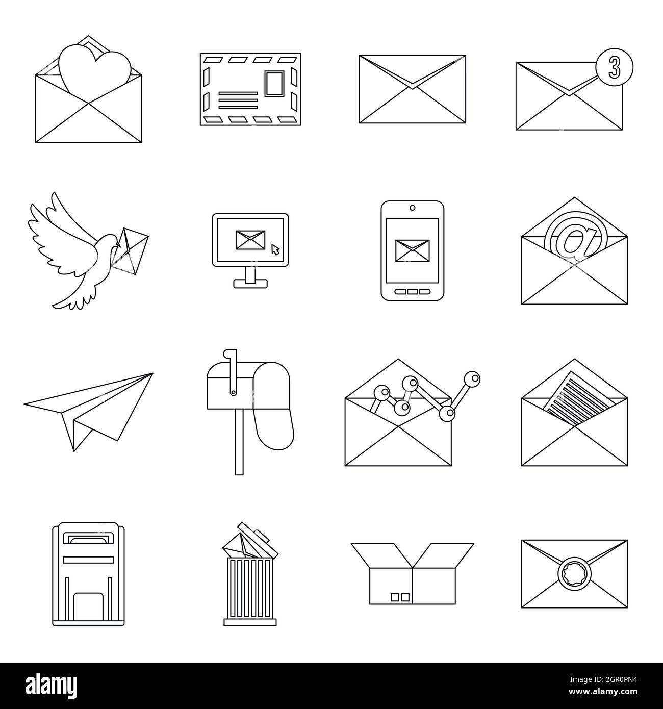 Email outline Cut Out Stock Images & Pictures - Alamy