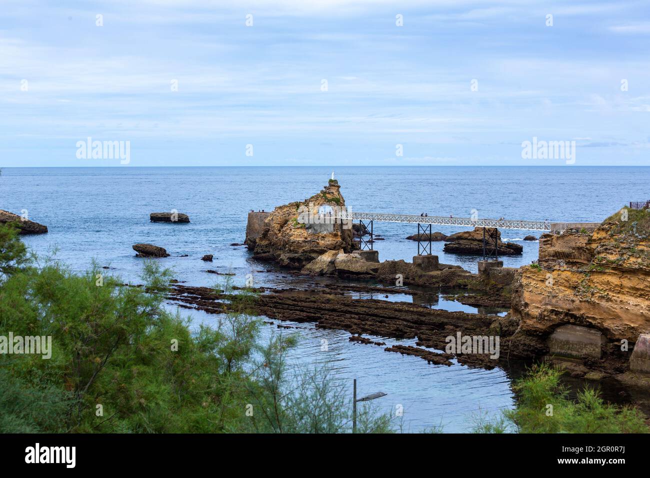 Rocher de la Vierge, Biarritz, Pyrénées-Atlantiques, France Stock Photo ...