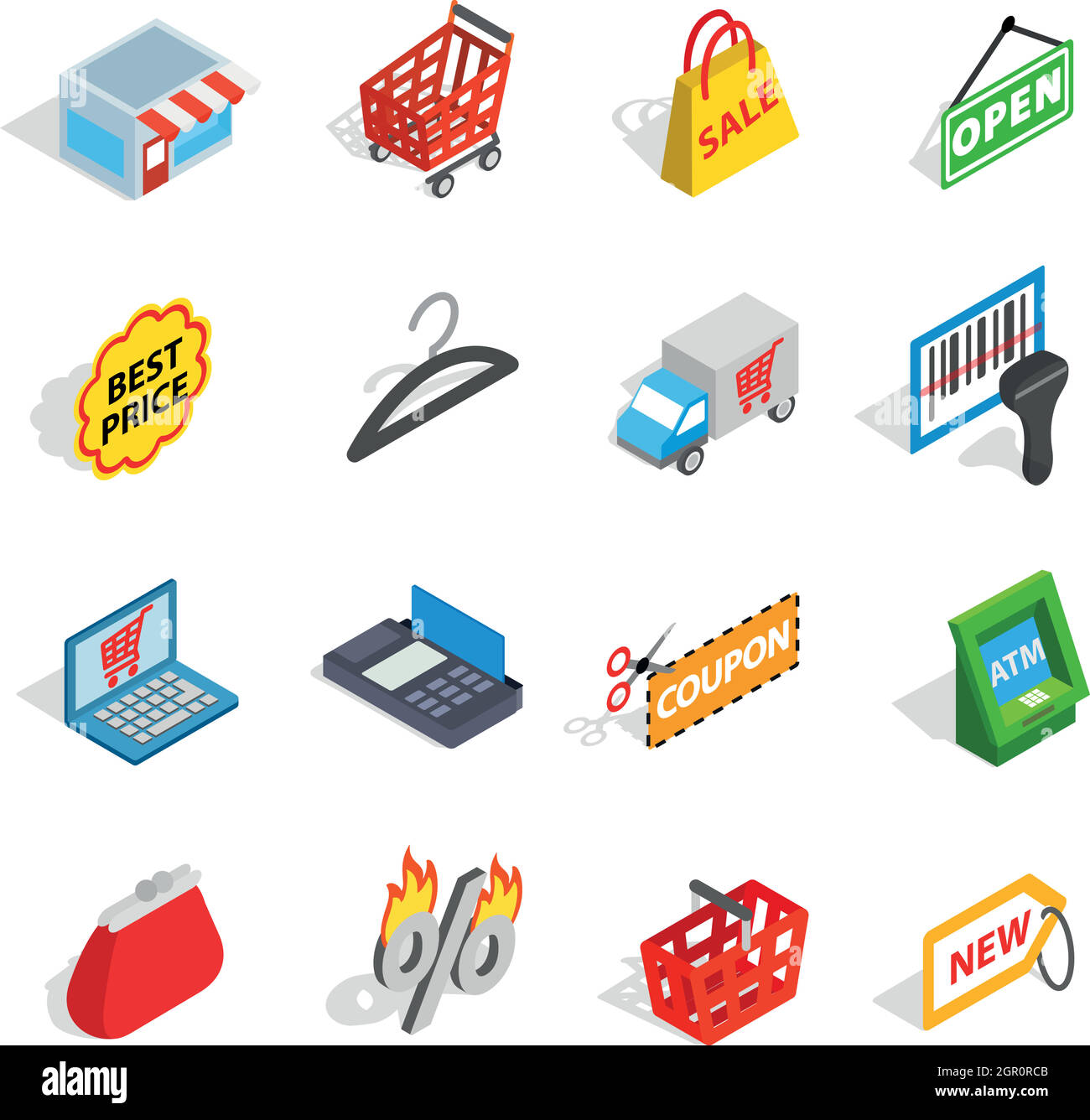 3d isometric gift box Cut Out Stock Images & Pictures - Alamy