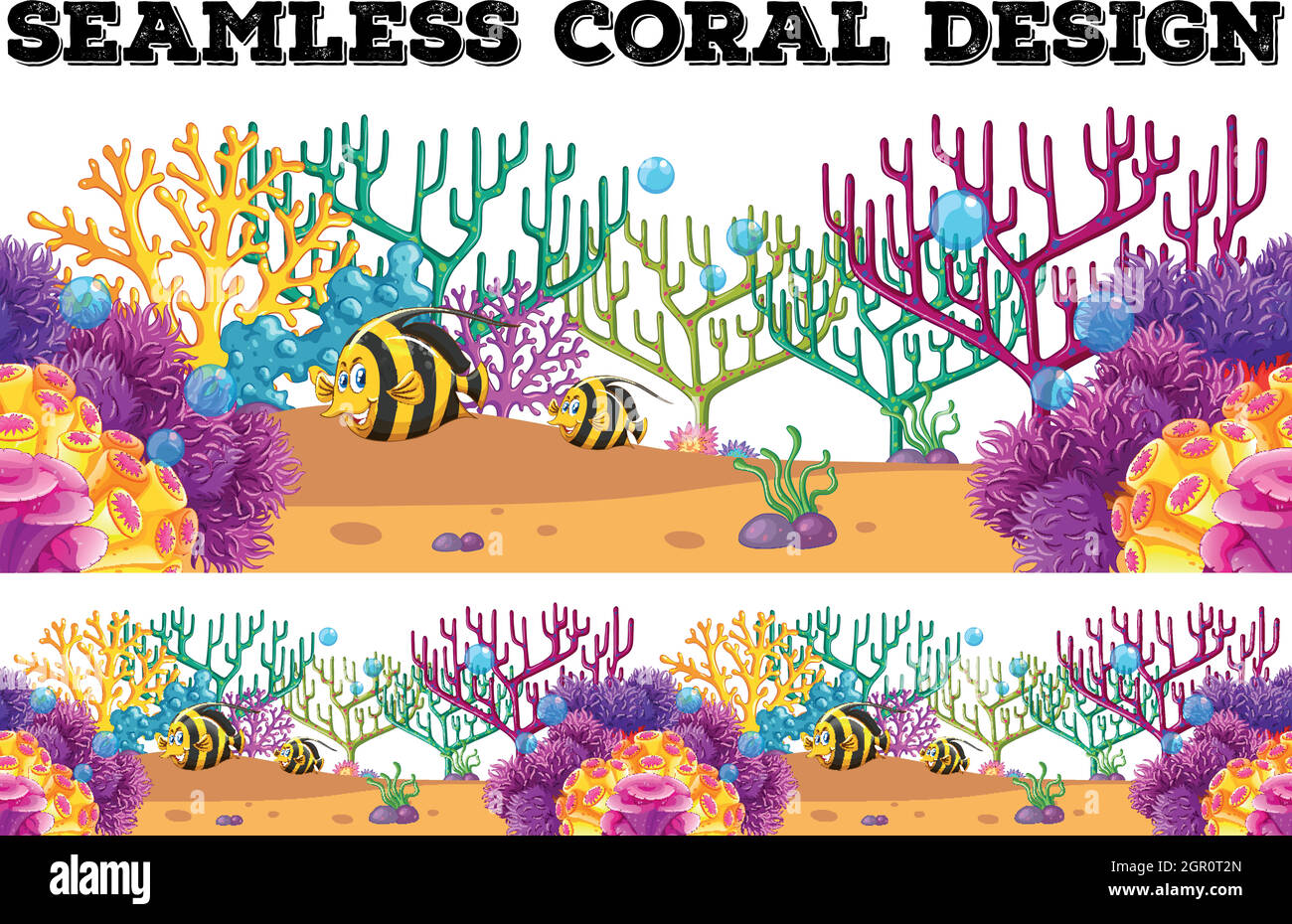 Seamless coral reef and fish underwater Stock Vector Image & Art - Alamy