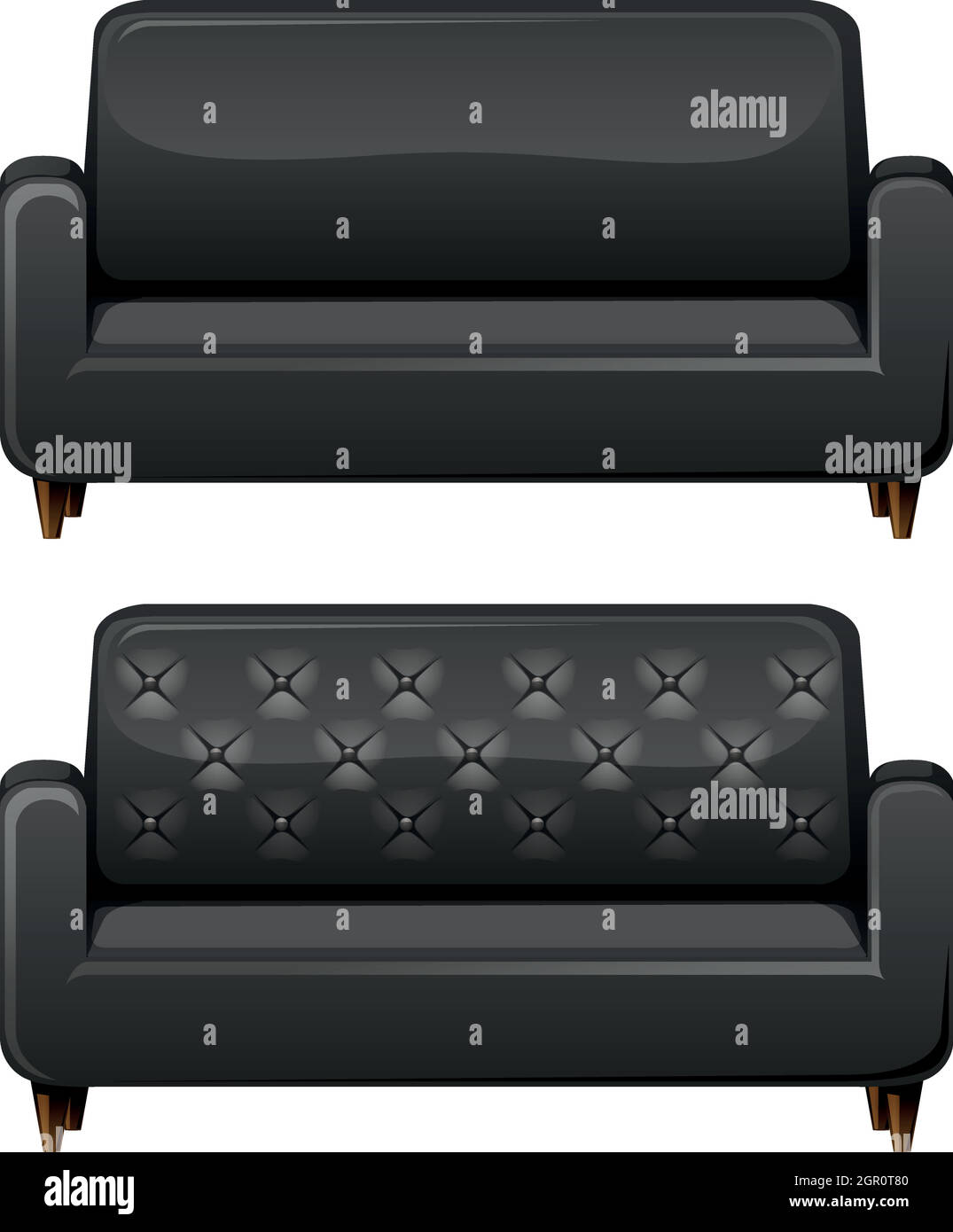 Sofa with black leather Stock Vector Image & Art - Alamy