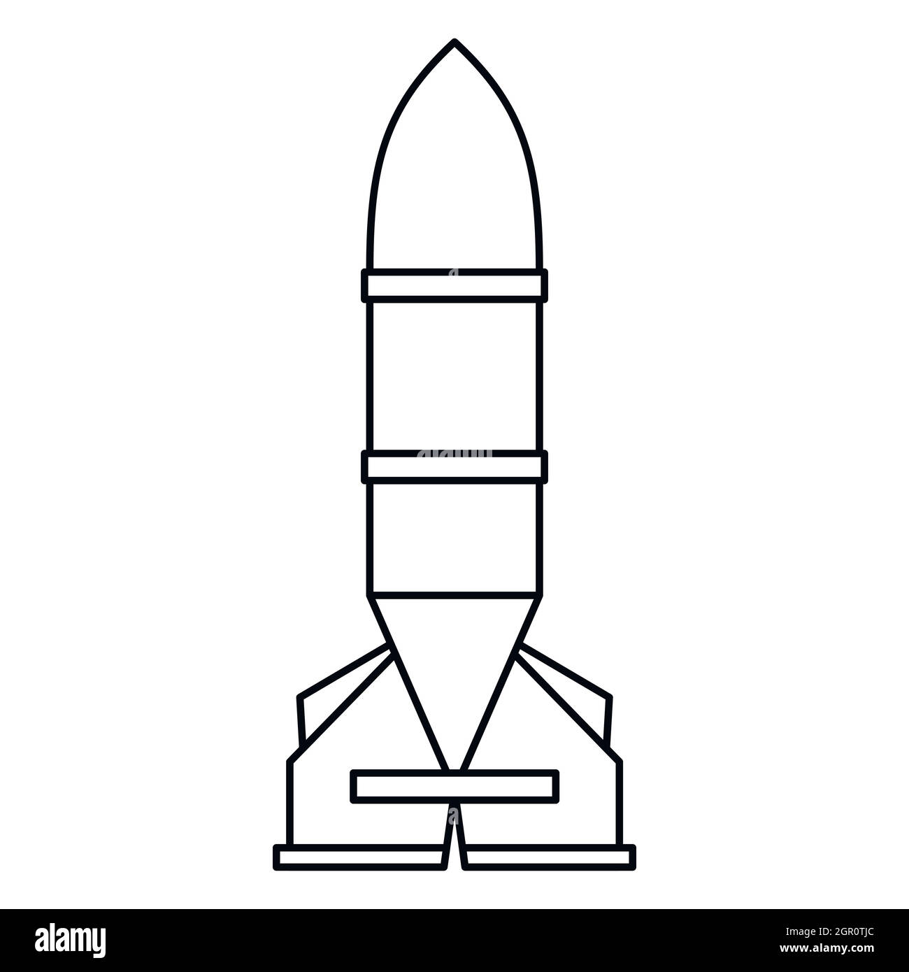 Rocket icon in line Cut Out Stock Images & Pictures - Alamy