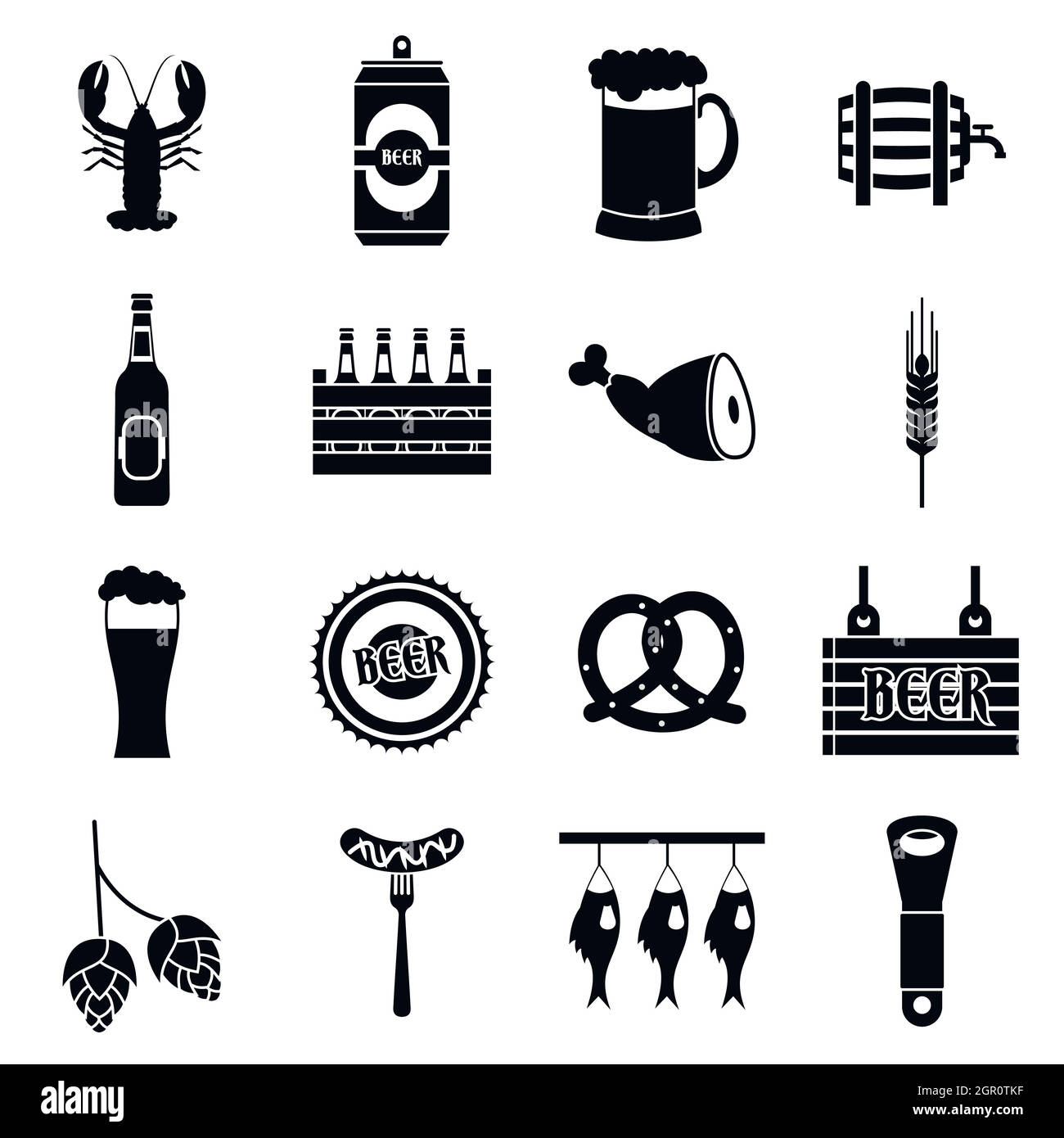 Beer icons set, simple style Stock Vector Image & Art - Alamy