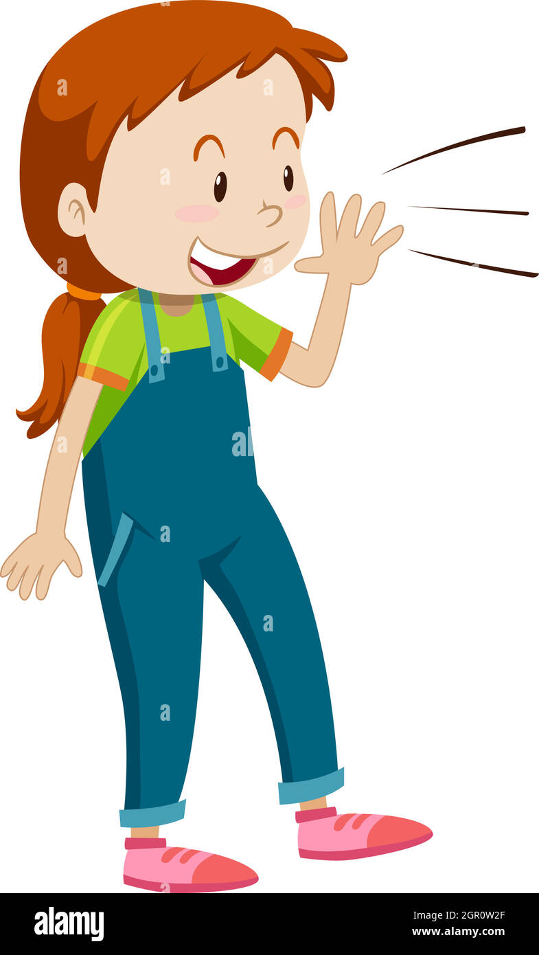 Girl with happy face shouting Stock Vector Image & Art - Alamy