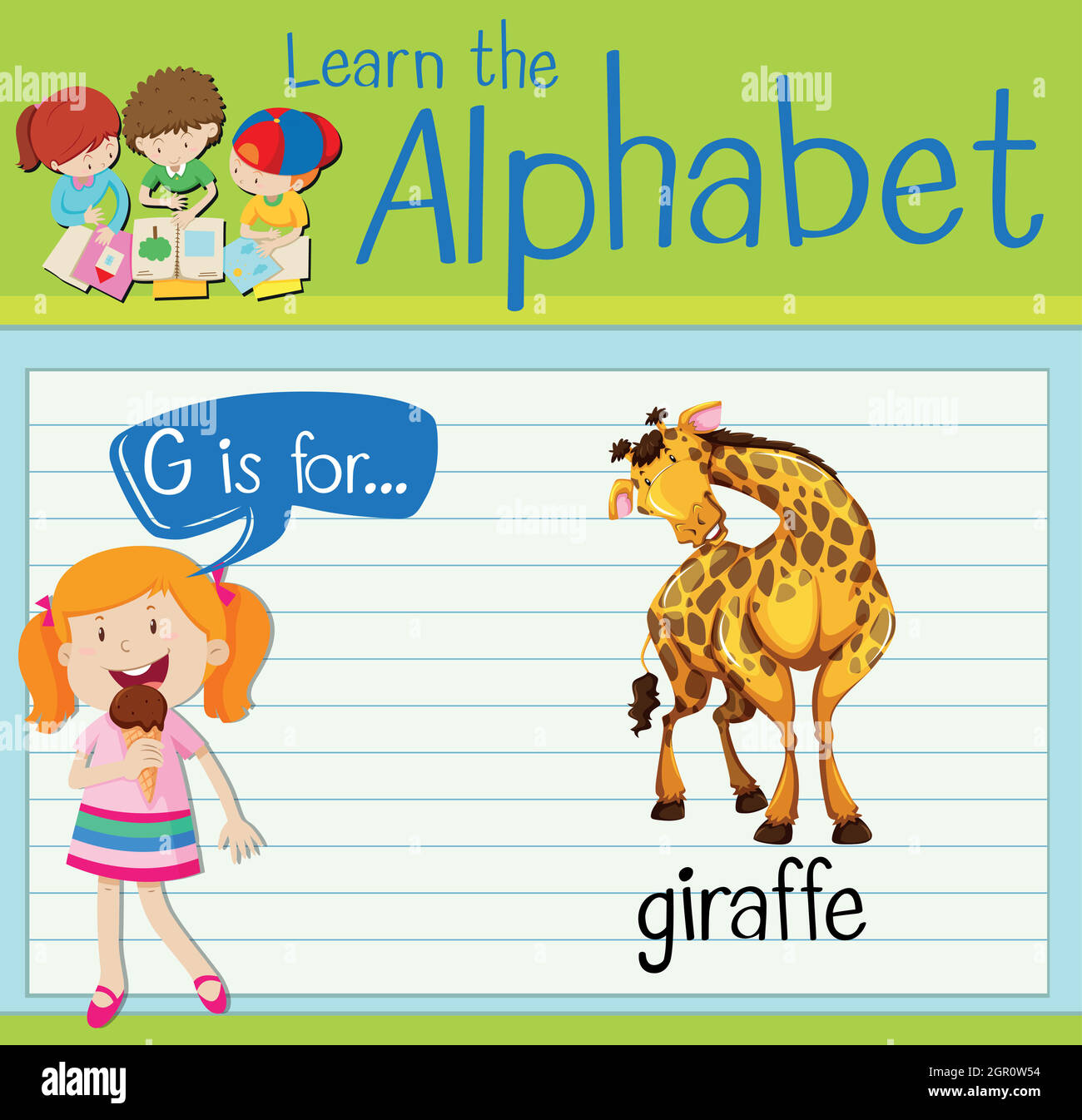 Flashcard alphabet G is for giraffe Stock Vector Image & Art - Alamy