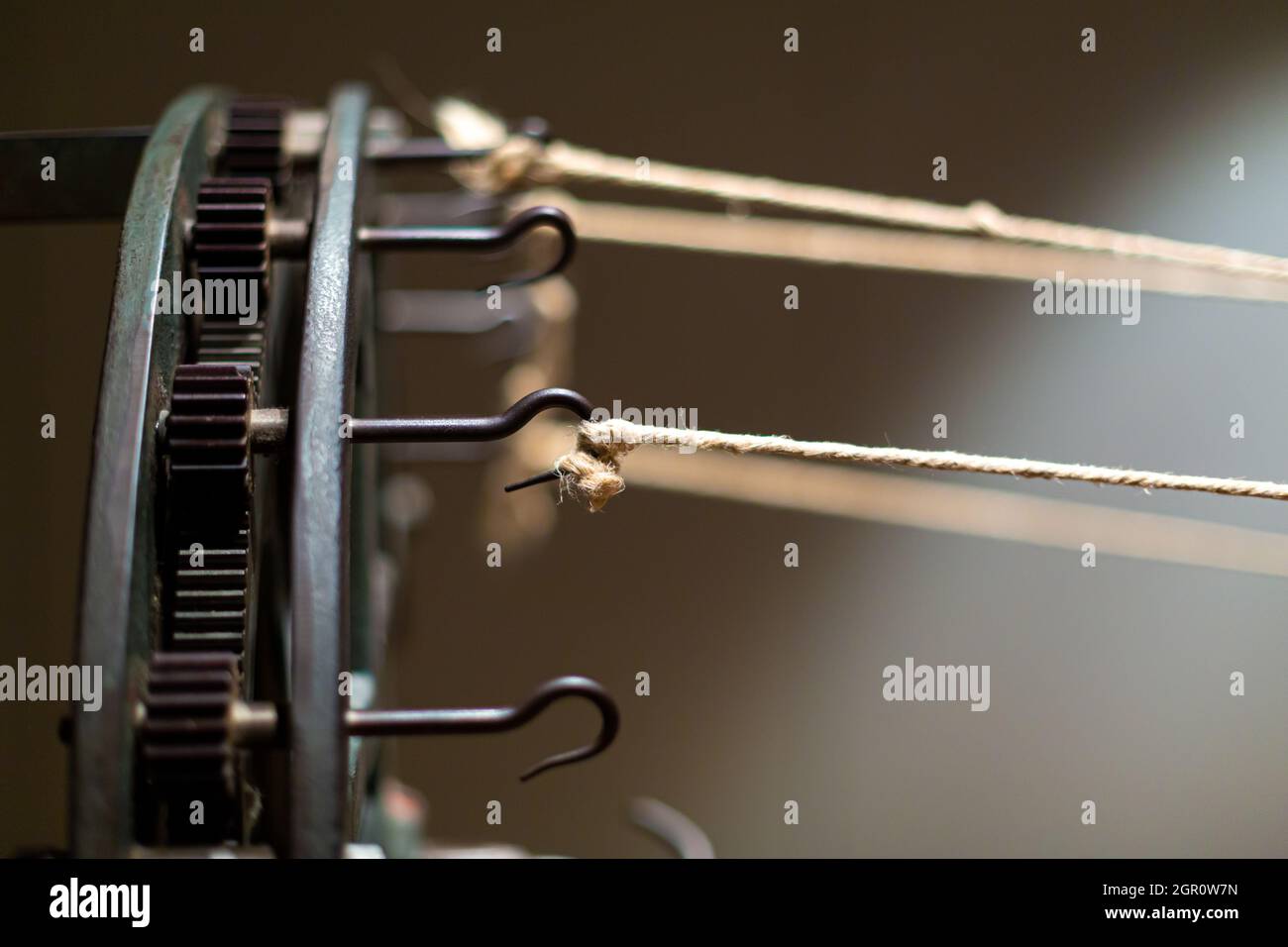 Close-up of a rare rope weaving mechanism Stock Photo - Alamy