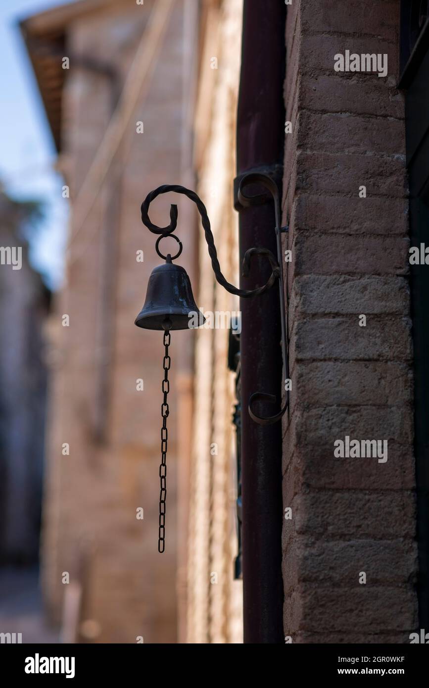 ancient bell in the streets of the village in Italy Stock Photo - Alamy