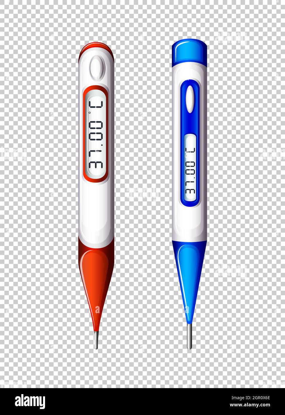 Digital thermometers on transparent background Stock Vector Image & Art ...