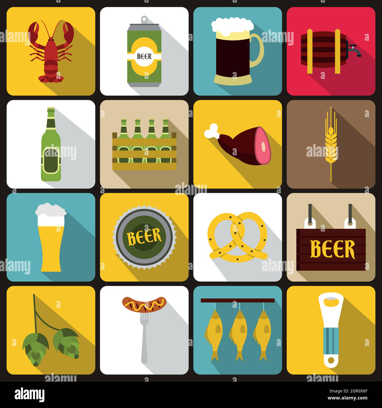 Beer icons set, flat style Stock Vector Image & Art - Alamy