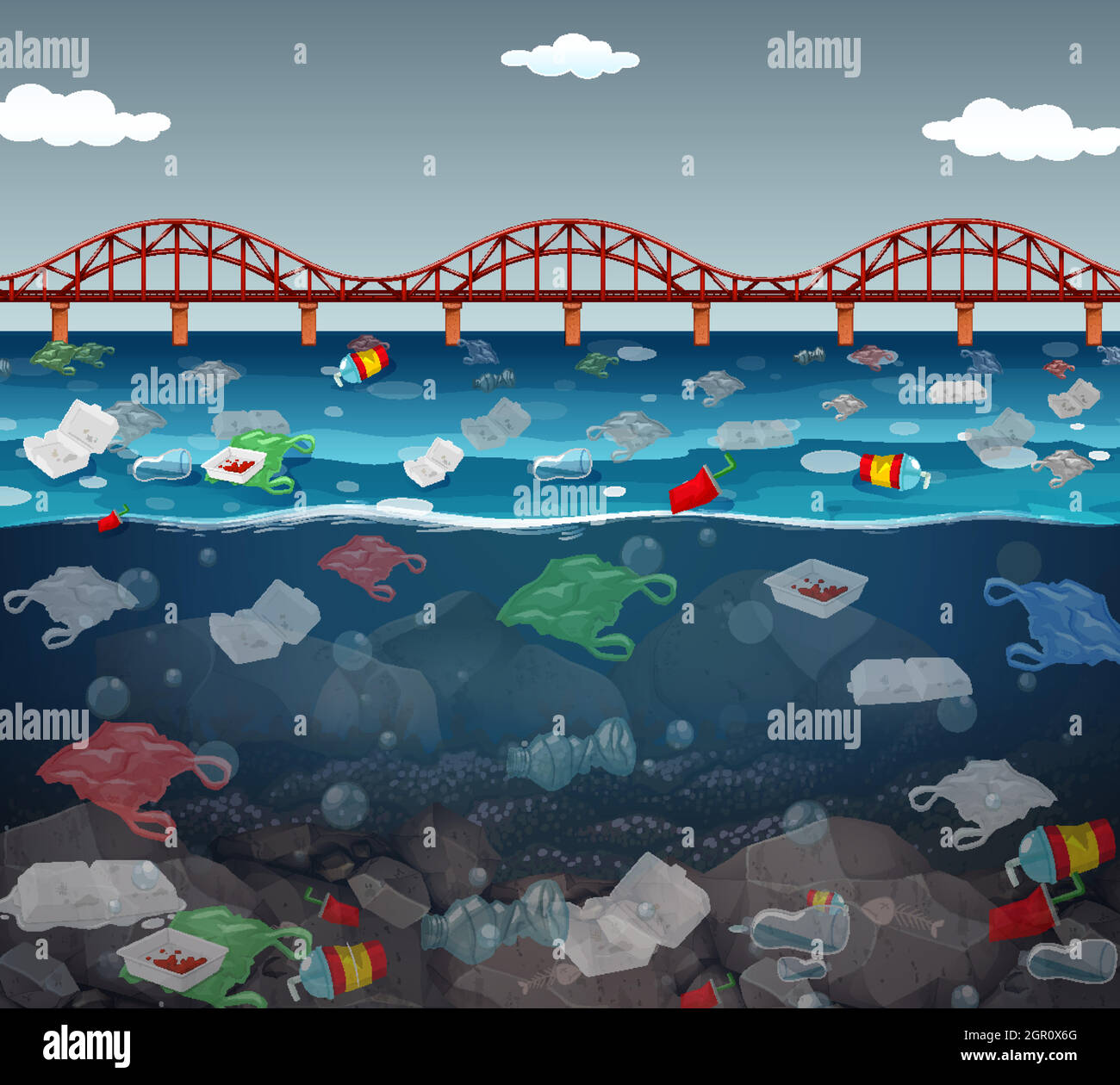 Water pollution Stock Vector Images - Alamy