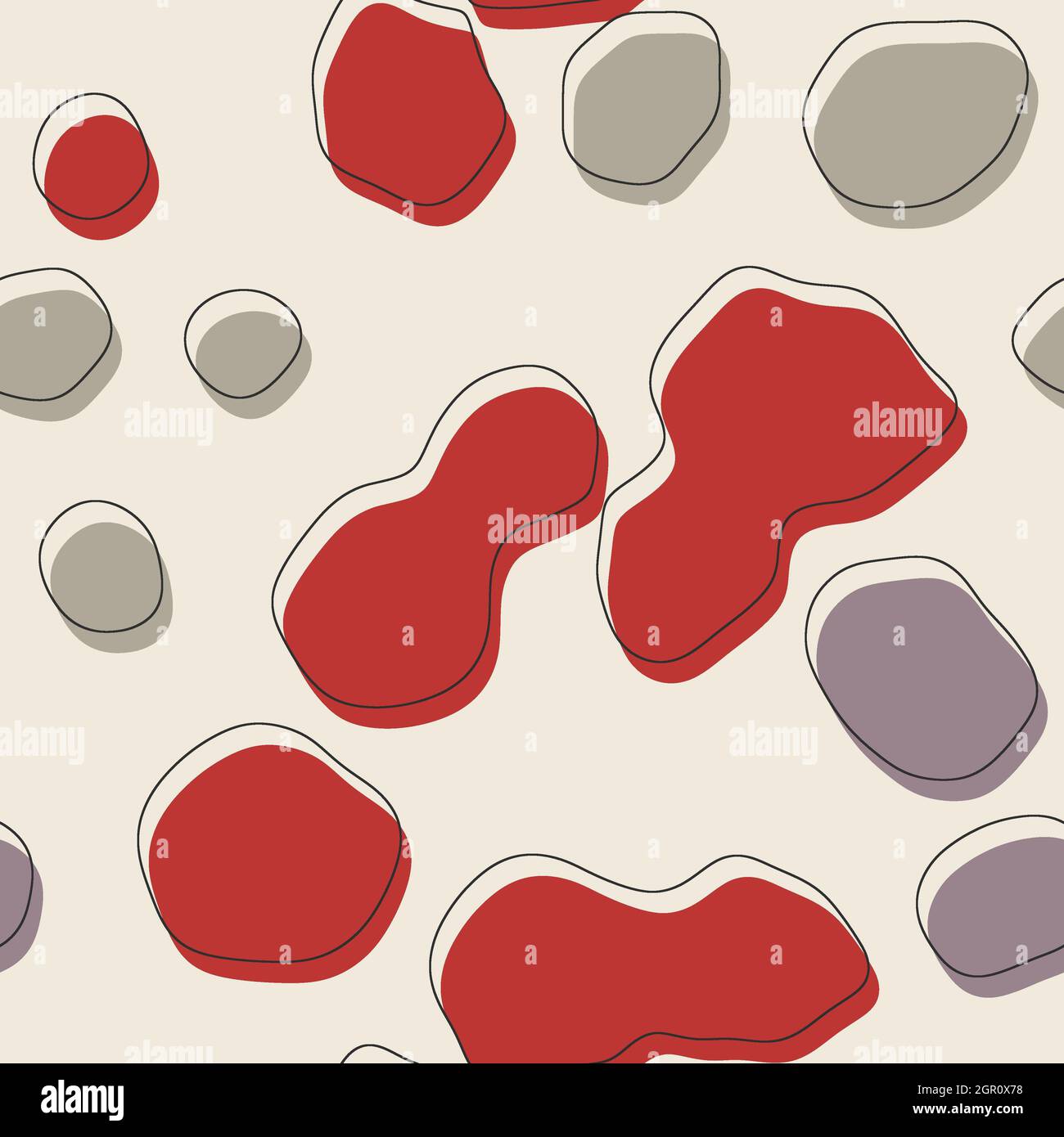 Seamless abstract organic blog shapes in various colors with offset ...