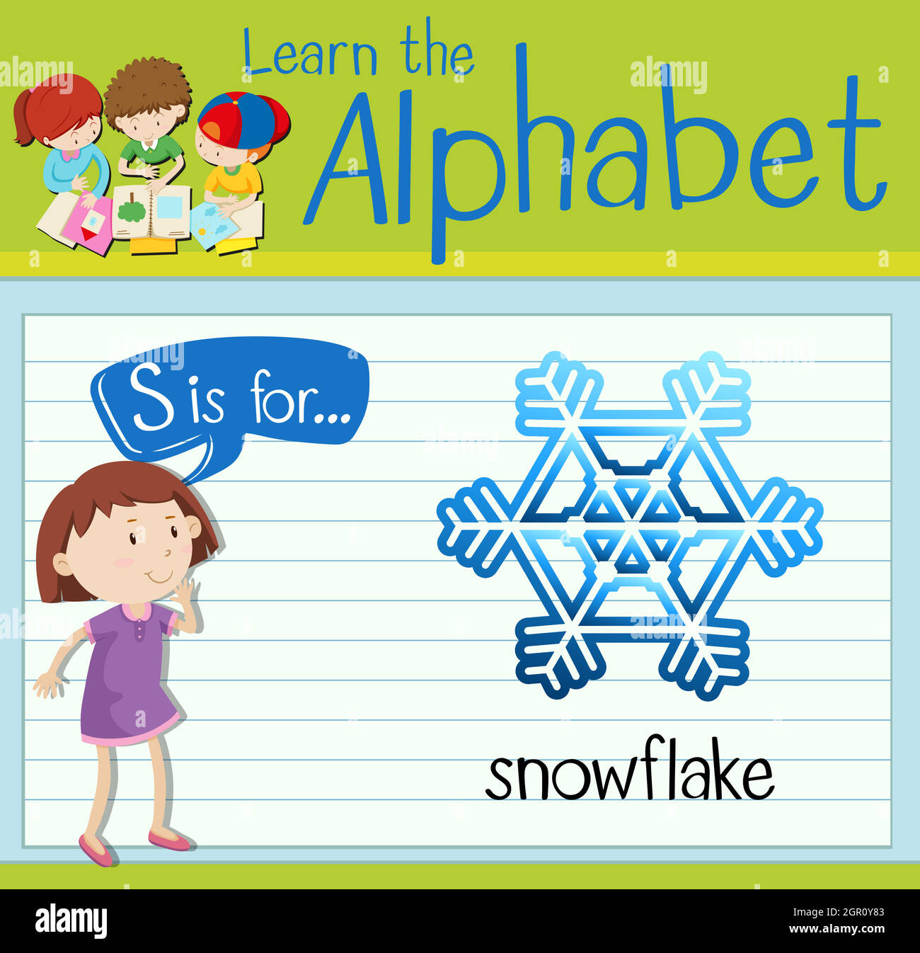 Flashcard letter S is for snowflake Stock Vector Image & Art - Alamy