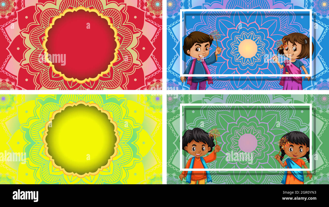 Background template with mandala designs Stock Vector Image & Art - Alamy