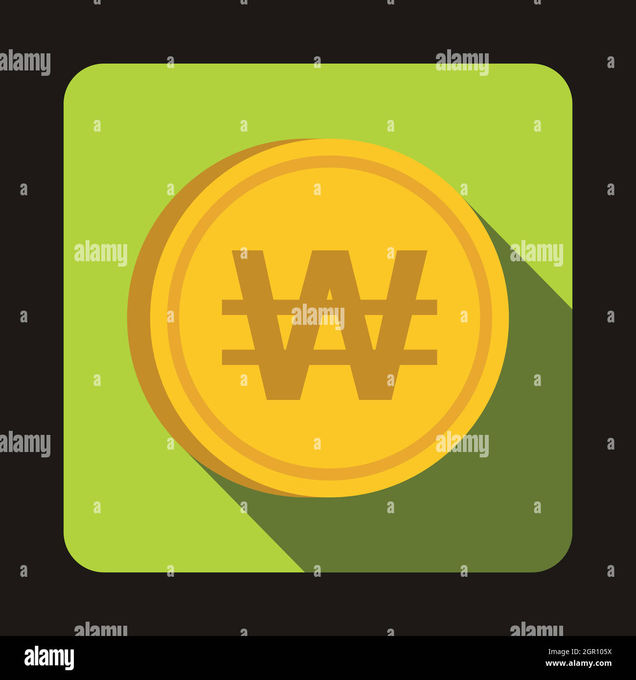 Coin won icon, flat style Stock Vector Image & Art - Alamy