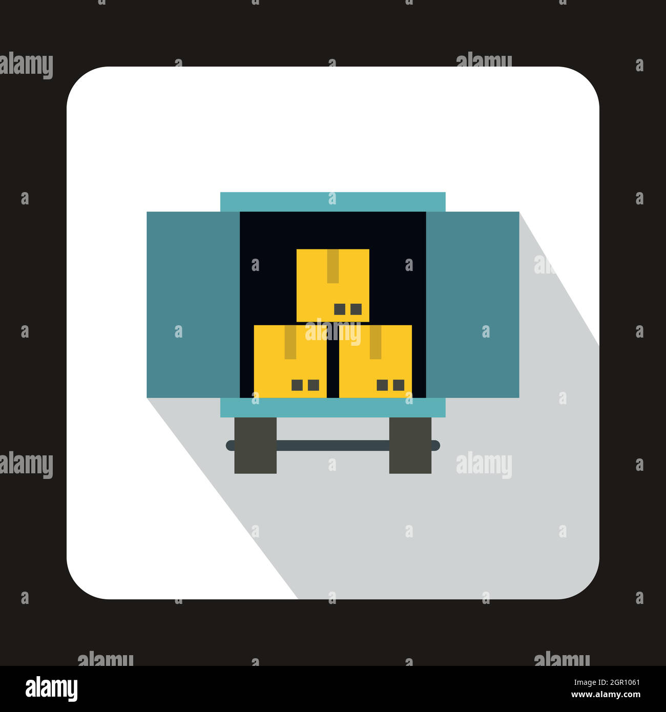 Truck loaded with boxes icon, flat style Stock Vector Image & Art - Alamy